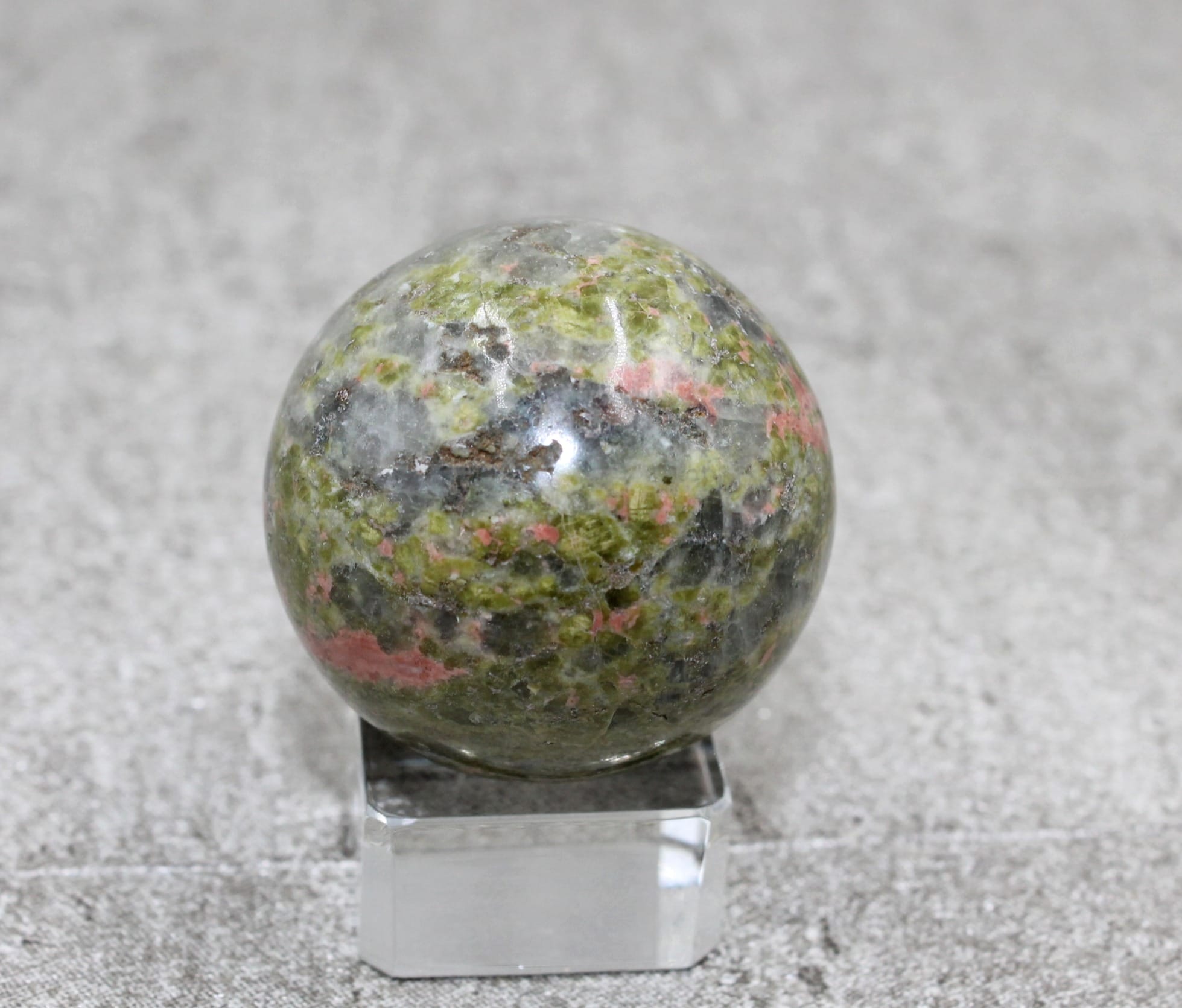 Unakite Sphere (SMALL) Healing Crystal 75g 40MM - Crystal Cave Online